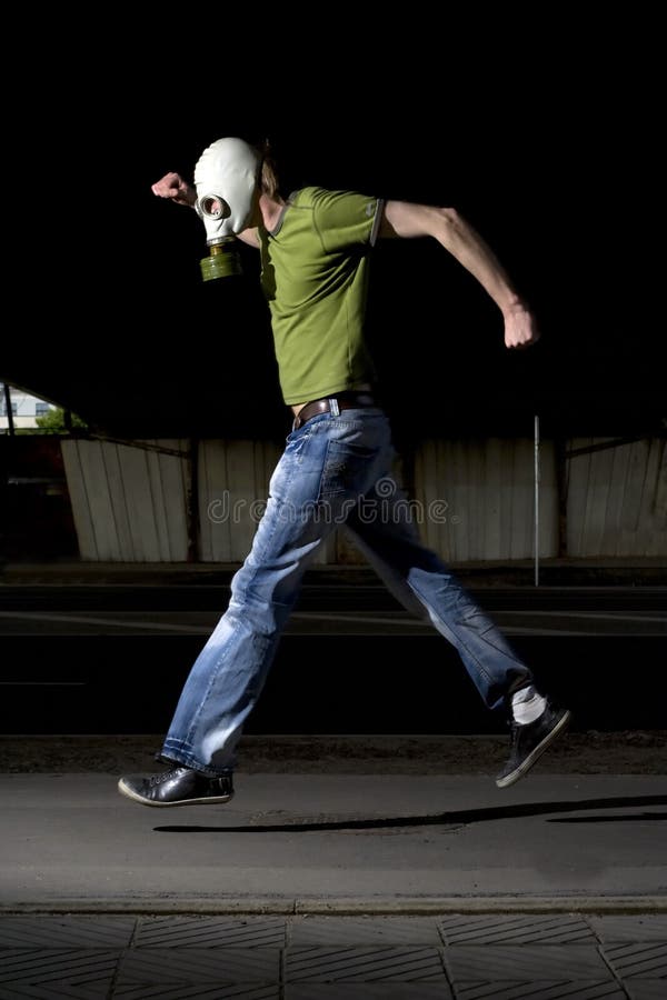 Men in gas-mask. stock photo. Image of aggression, cold - 5228144