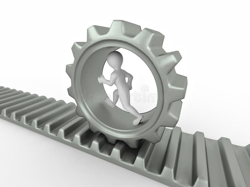 Men in Gear on White Isolated Background Stock Illustration ...