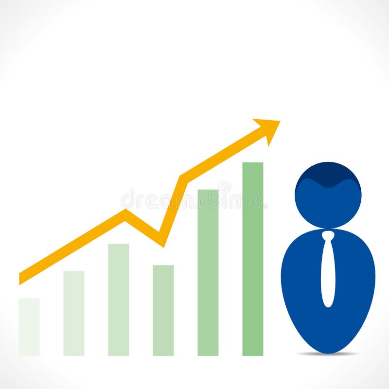 Men with growth graph stock vector. Illustration of marketing - 36144000