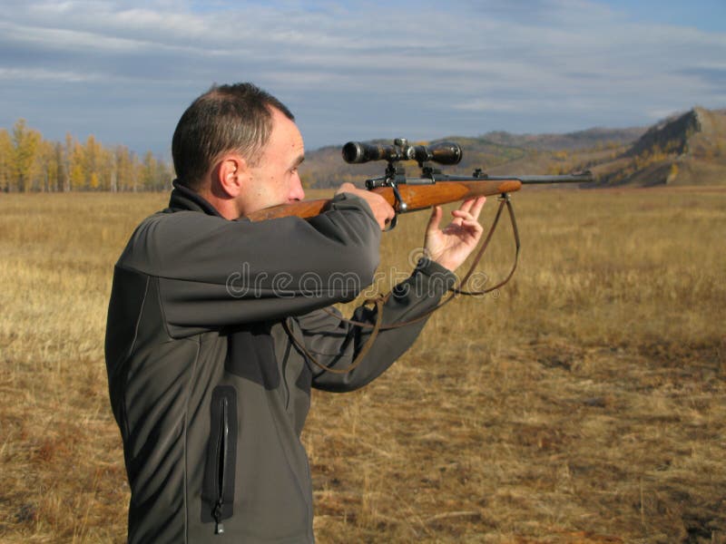 Men with gun stock image. Image of hunter, hunting, gunrunning - 19166107
