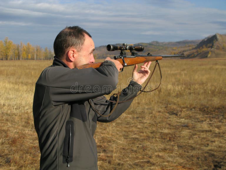 Men with gun stock image. Image of hunter, hunting, gunrunning - 19166107