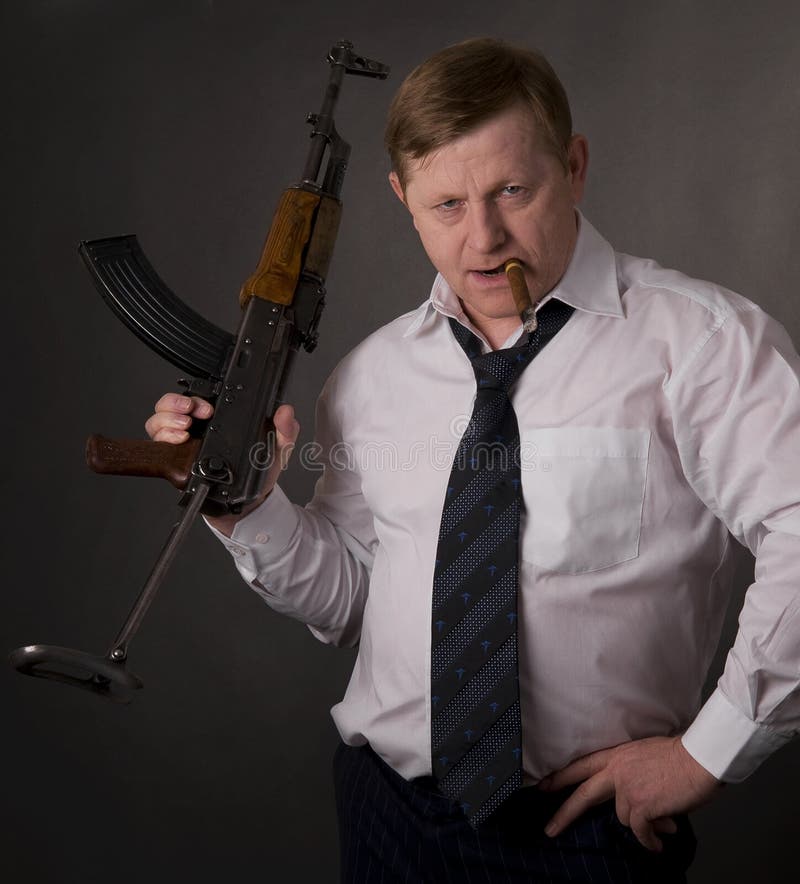 Men with gun stock image. Image of mature, costume, concept - 6423231