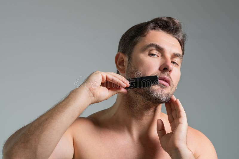 Mens Hairstyle Haircut Millennial Man With Scissors Cut Hair Mens Haircare Beauty Barber