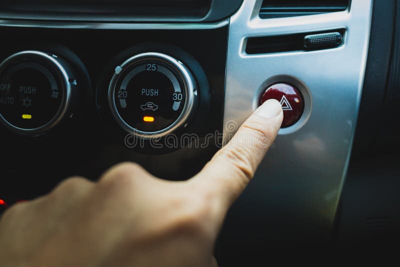 Men Hands are Pressing the Emergency Light Button Stock Photo - Image ...