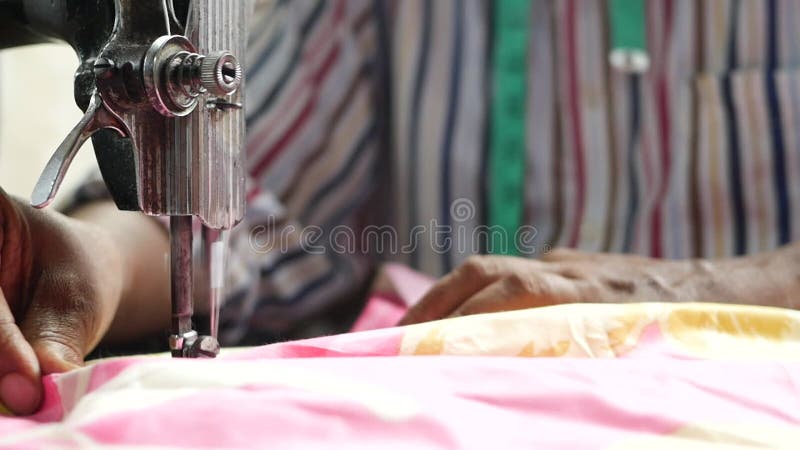 Slow Motion of Men Hands Using a Sewing Machine . Stock Footage - Video ...