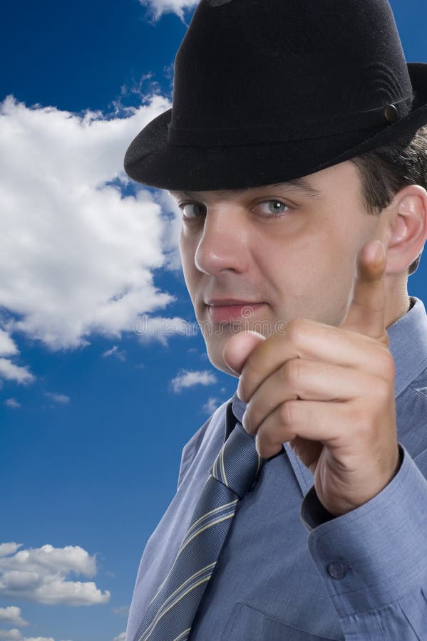 Men on hat macro stock photo. Image of face, handsome - 15035736