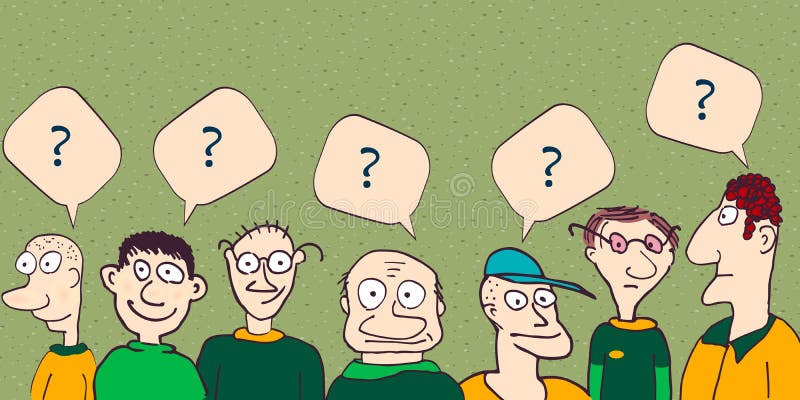 Men Have a Question. Hand Drawn Illustration Stock Vector ...