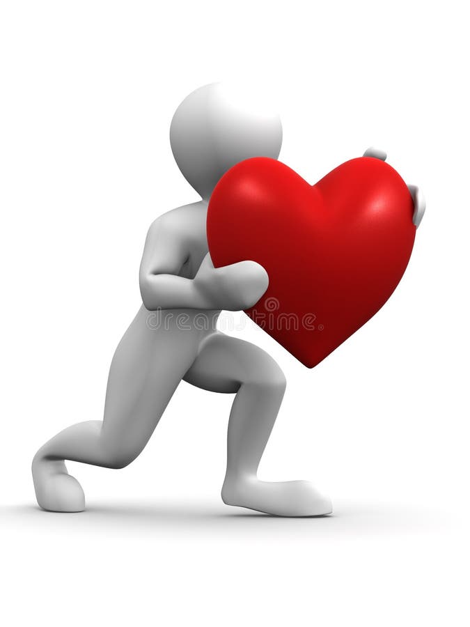 Small people with a heart stock illustration. Illustration of aiming ...