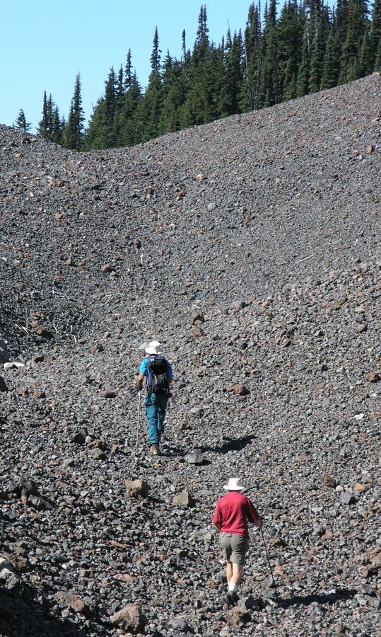 Men Hiking on Scree stock image. Image of landscape, healthy - 1271479