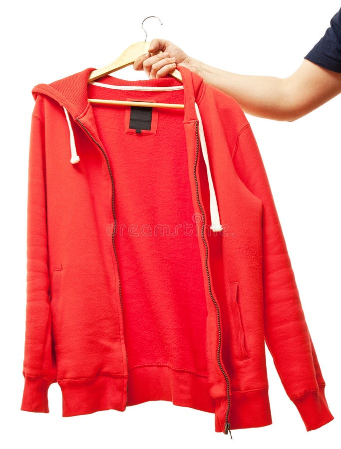 Men Holding Hanger with Hooded Jumper Stock Image - Image of apparel ...