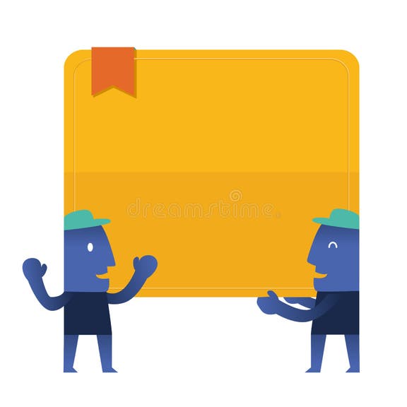 Men Holding Placard stock vector. Illustration of college - 51101339