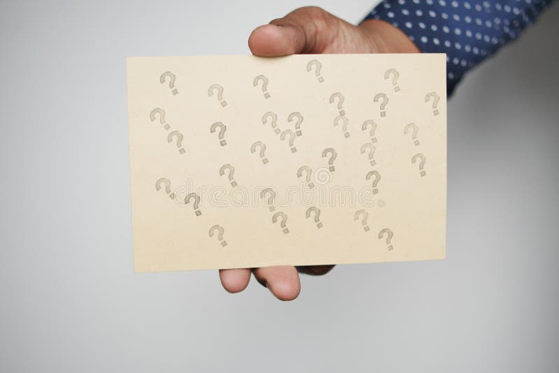 Men Holding a Question Mark on Paper Stock Image - Image of space ...