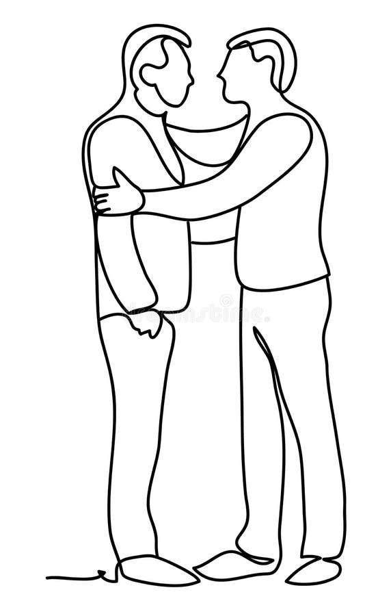 Handsome Man. Continuous Line Drawing. Isolated on the White Background ...