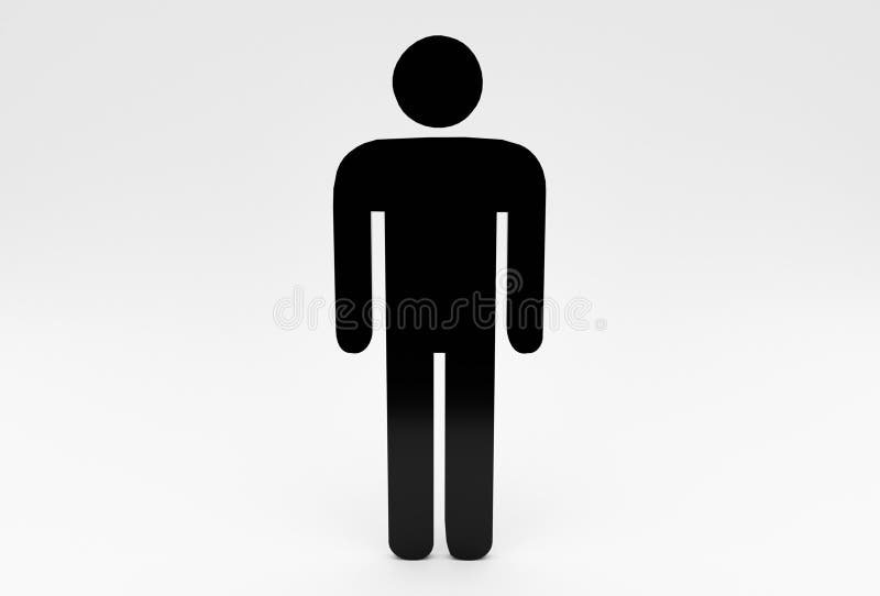 Men Icon 3d Illustration Minimal Rendering on White Background Stock ...