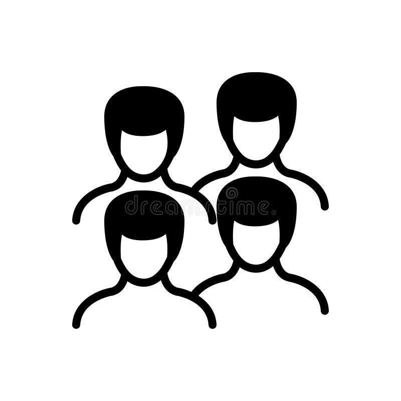 Black Solid Icon for Men, People and Human Stock Vector - Illustration ...