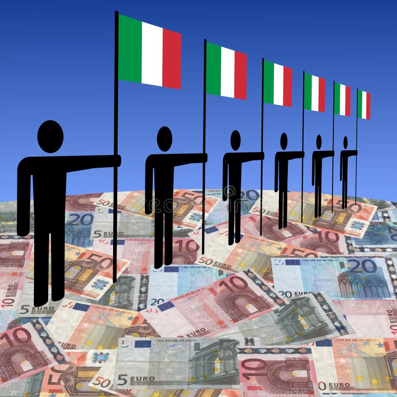 Italian People with Unemployment Text Stock Illustration - Illustration ...