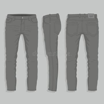 Front Back Views Denim Jeans Stock Illustrations – 268 Front Back Views ...