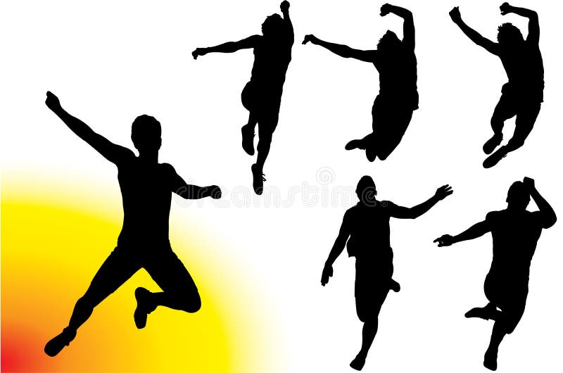 Men Jumping Vector stock vector. Illustration of action - 6570355