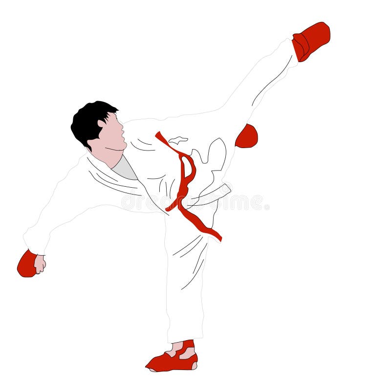 Men karateka illustration stock vector. Illustration of black - 314335116
