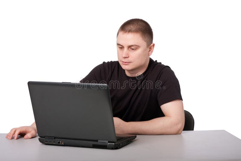 Men and laptop stock photo. Image of worker, computer - 13283930