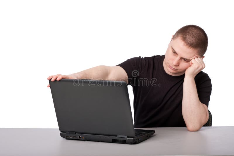 Men and laptop stock photo. Image of sitting, computer - 13281072