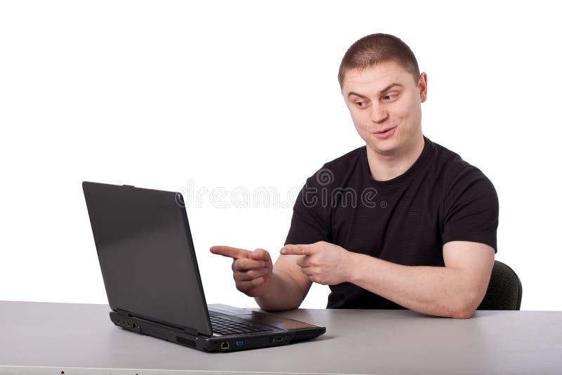 Men and laptop stock photo. Image of sitting, computer - 13281072
