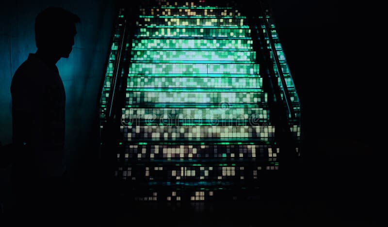 Men with Light Shadow Stairs Stock Image - Image of lonely, stair: 79716409