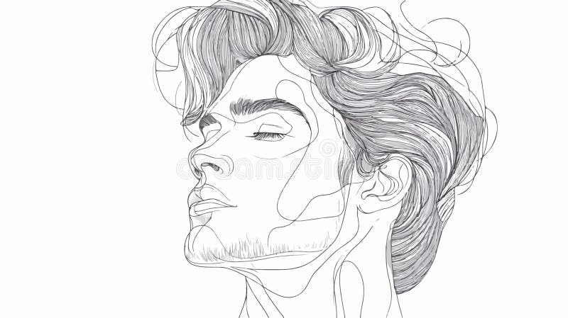 Men S Line Art Vector, Continuous One-line Drawing. Stock Illustration ...