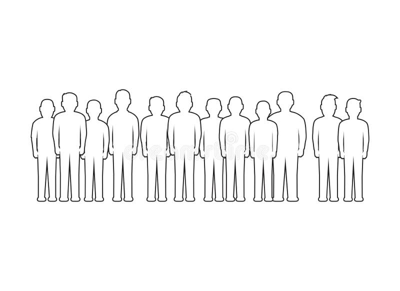 Men in a line stock vector. Illustration of community - 93578533