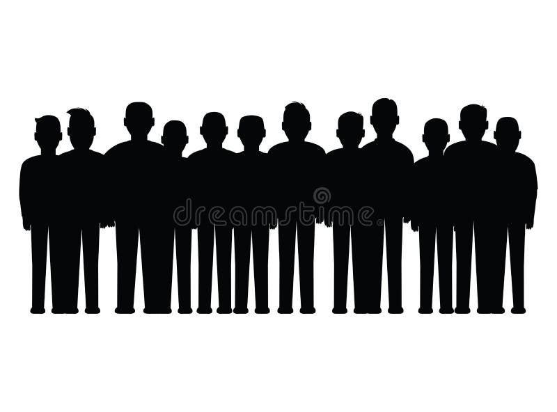 Men in a line stock vector. Illustration of collection - 93578545