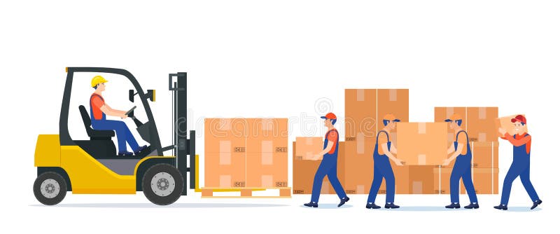 Cartoon Men Loading Truck Stock Illustrations – 49 Cartoon Men Loading ...