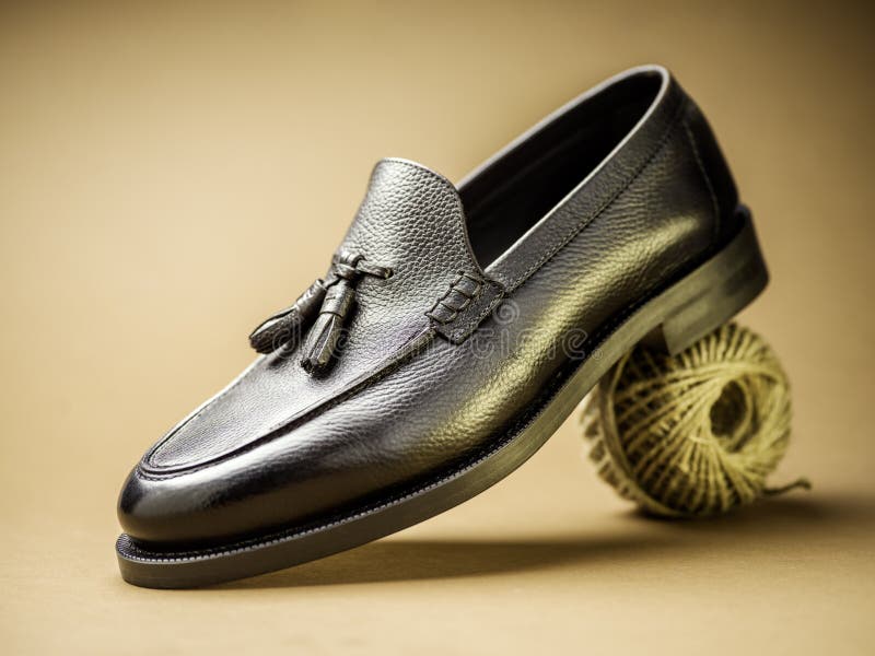 Men Loafer Shoes Over a Solid Background Stock Image - Image of male ...