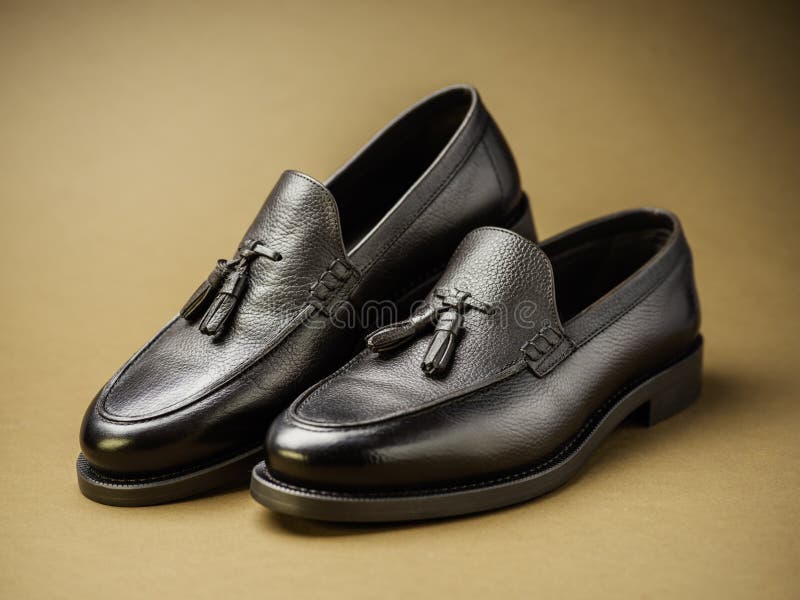 Men Loafer Shoes Over a Solid Background Stock Photo - Image of closeup ...