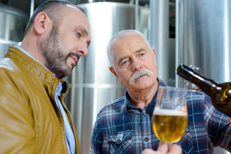 Men Looking Different Craft Beer with Froth Stock Photo - Image of ...