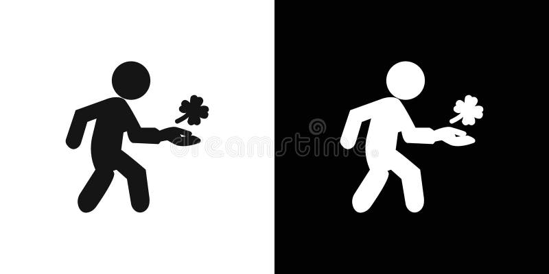 Men Luck Icon Flat Line Illustration Stock Vector - Illustration of ...