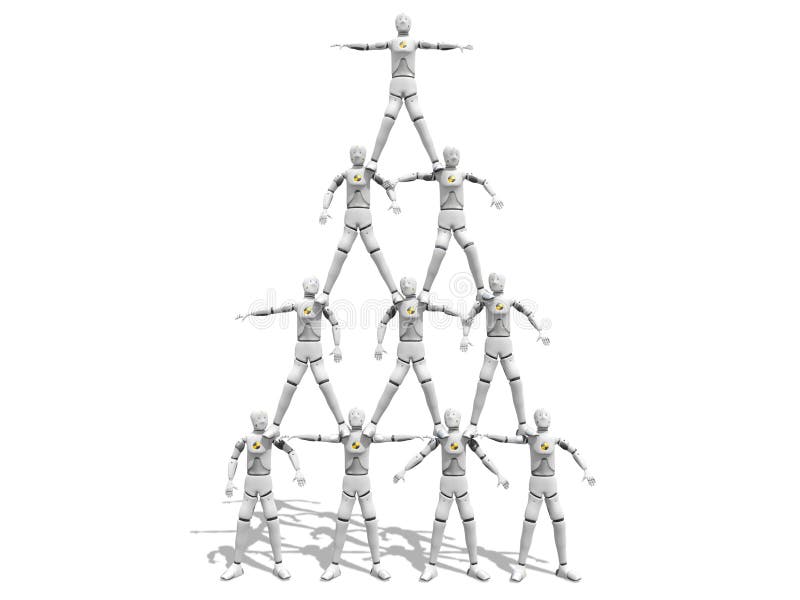Men Making a Pyramid Figure Stock Illustration - Illustration of crowd ...