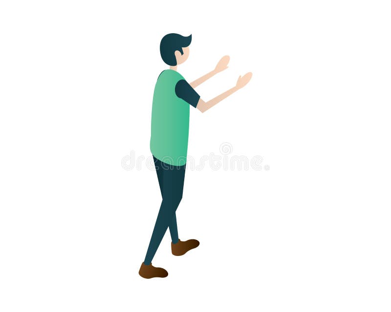 Men Man Isometric Touching Men Illustration Vector, Isometric Men ...