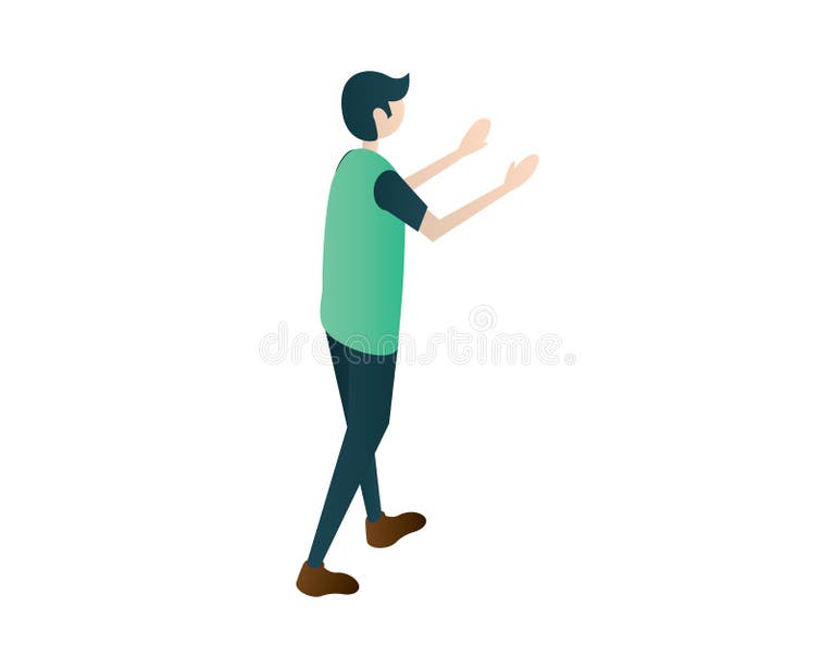 Men Man Isometric Touching Men Illustration Vector, Isometric Men ...