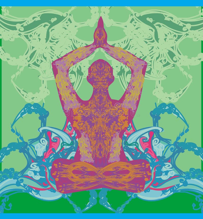 Men in meditation stock vector. Illustration of quiet - 47778390