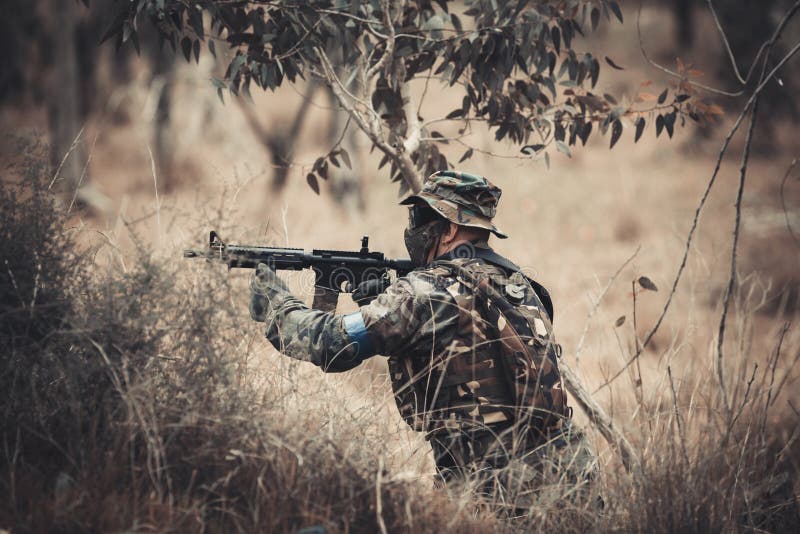 Men in Military Uniform with Weapon Stock Image - Image of armed ...