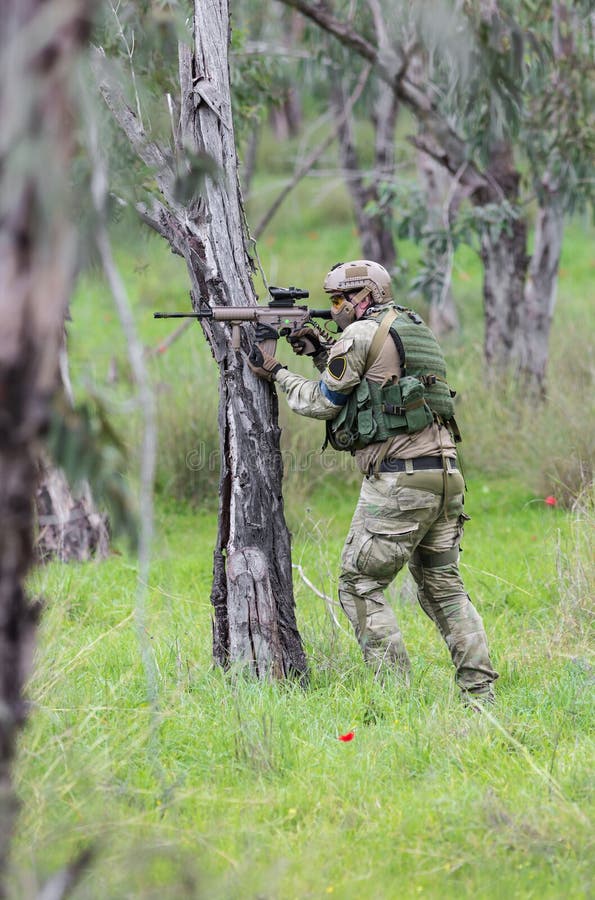 Men in Military Uniform with Weapon Stock Image - Image of ammunition ...