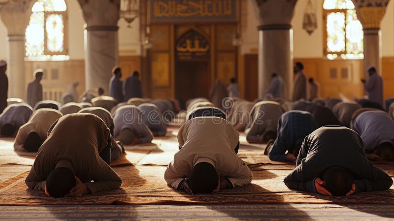 Men during Muslim Prayer Time Stock Photo - Image of islamic, dusk ...