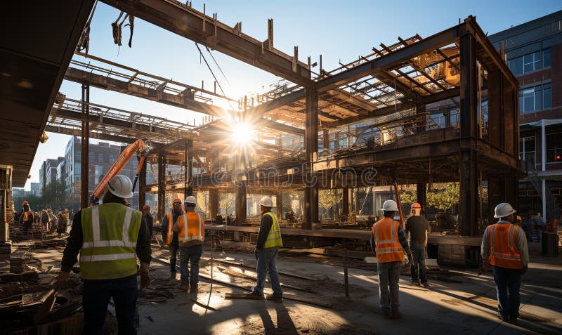 Men Observing Construction Progress Stock Photo - Image of contractors ...