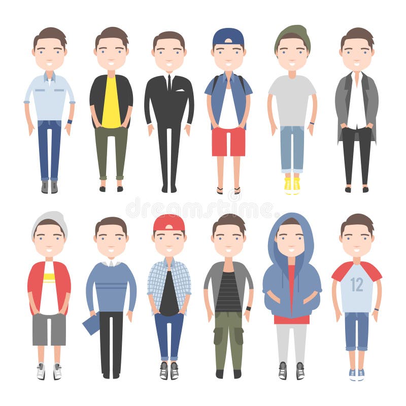 Men Outfits for Different Occasions Stock Vector - Illustration of ...