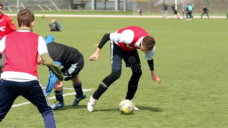 People Play Football in the Stadium Stock Footage - Video of game ...