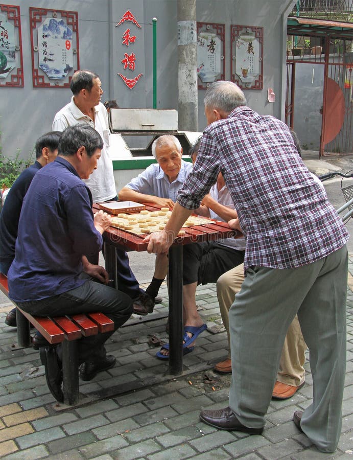 Men are Playing Board Game Outdoor in Wuhan, China Editorial Stock ...