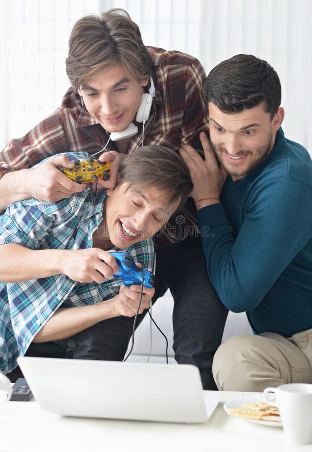 Men playing computer games stock photo. Image of human - 72546762