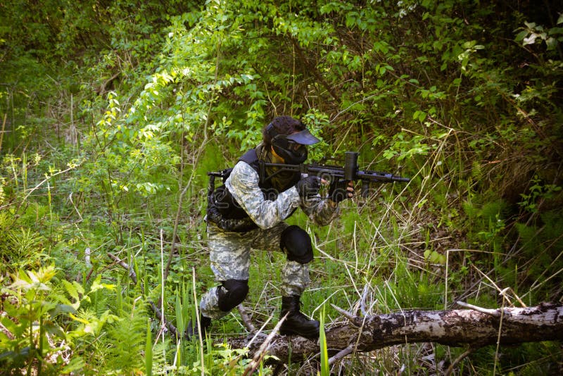 Men playing paintball stock photo. Image of rifle, paintballing - 31135024