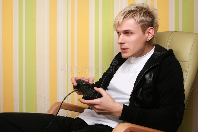 Men playing video game stock photo. Image of positive - 8751674