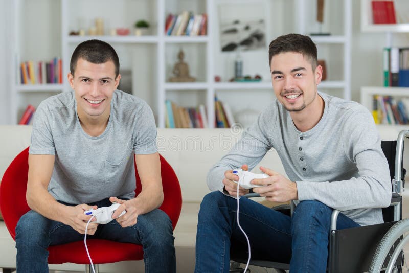 Men Playing Video Games Focus on Joystick Stock Image - Image of ...
